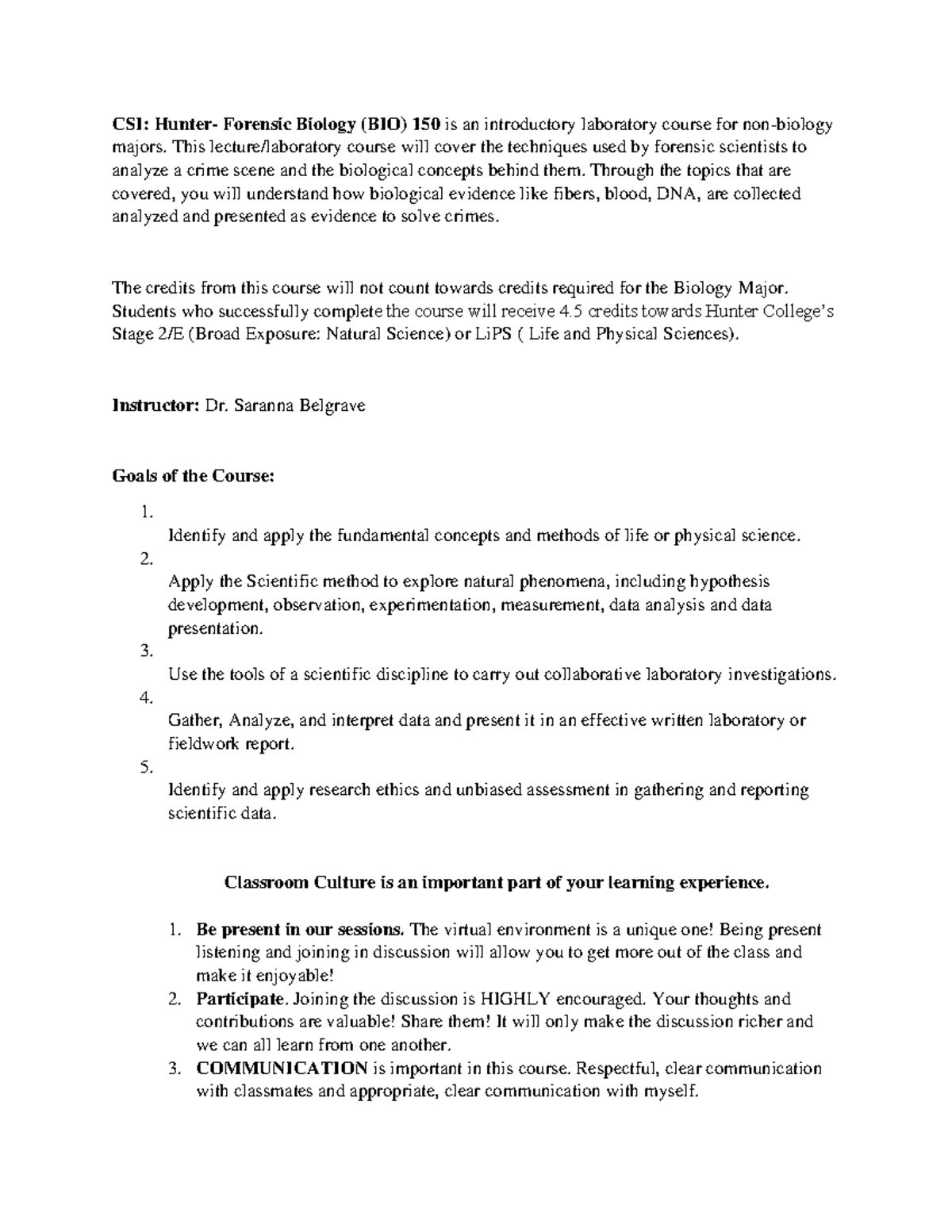 CSI: Forensic Biology Course - Studocu