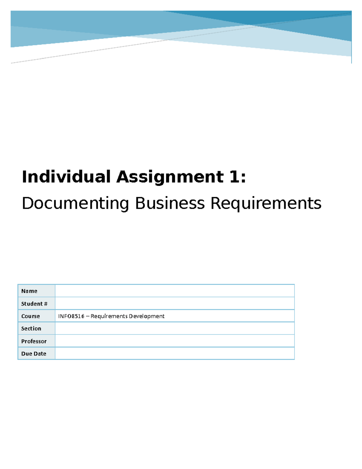 IA1 Bus Reqs Template - easy to copy - Individual Assignment 1 ...