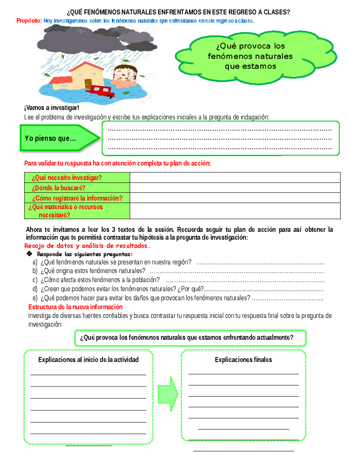 Ficha Estudiantes - ¿QUÉ FENÓMENOS NATURALES ENFRENTAMOS EN ESTE ...