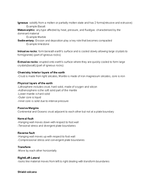 Geology Overview - Lecture notes 1-10 - Introduction to Geology What is ...