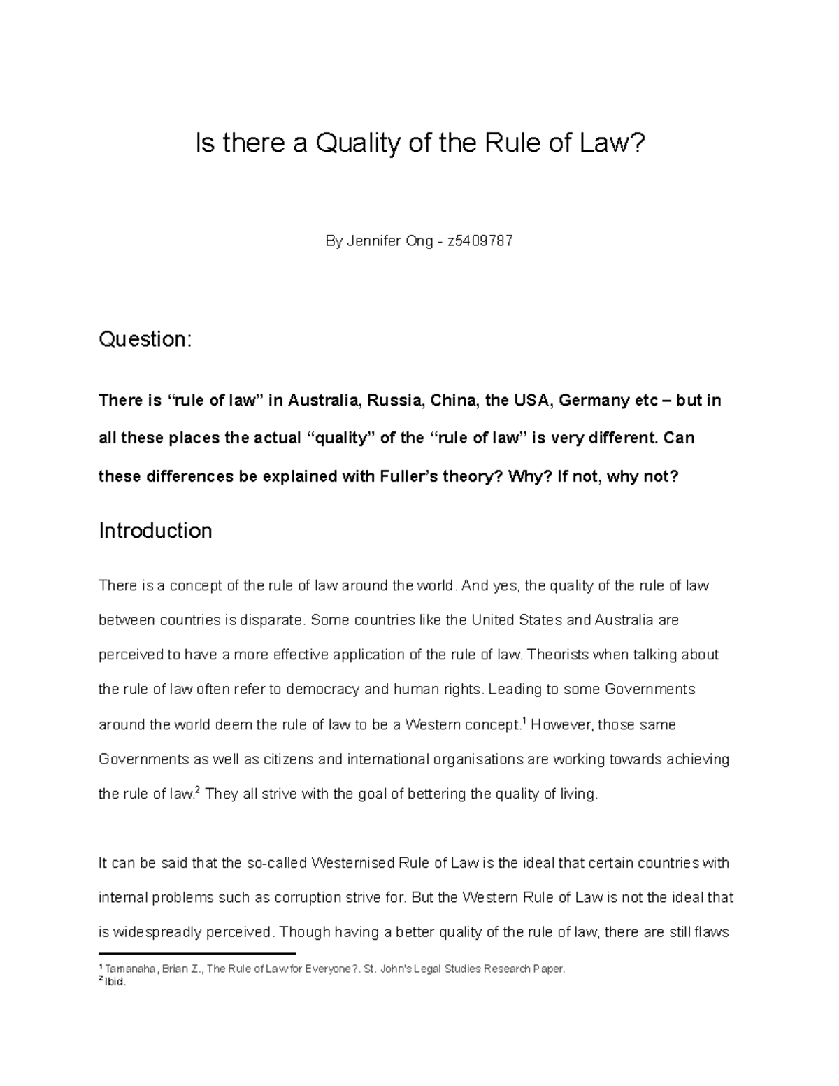 Is there a Quality of the Rule of Law - Can these differences be ...