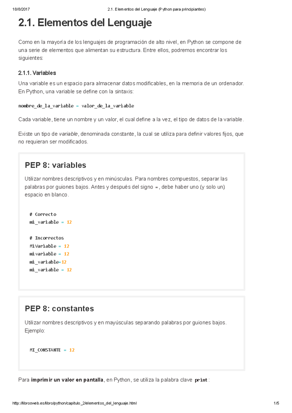 3 Elementos del lenguaje - 2. Elementos del Lenguaje Como en la mayoría ...