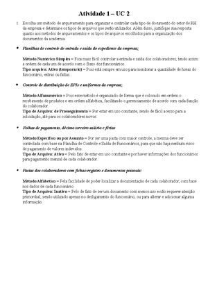 Att2-UC09 - atividade 2 uc 09 - Atividade 2 - UC 09 Contexto - Gestão ...