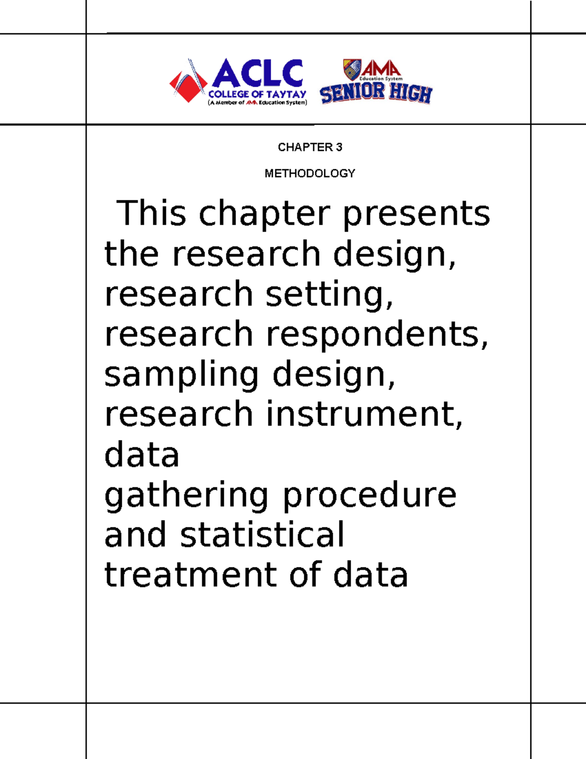 Chapter-3 - CHAPTER 3 METHODOLOGY This chapter presents the research ...
