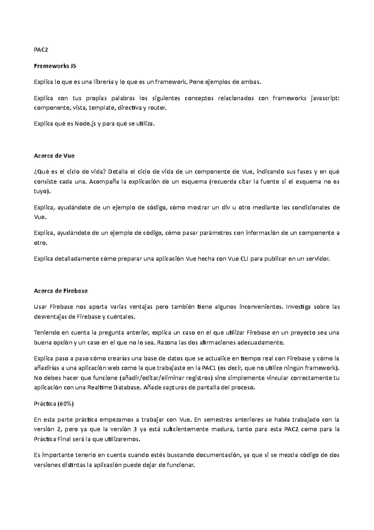 PAC2 - PAC2 - PAC Frameworks JS Explica lo que es una librería y lo que ...