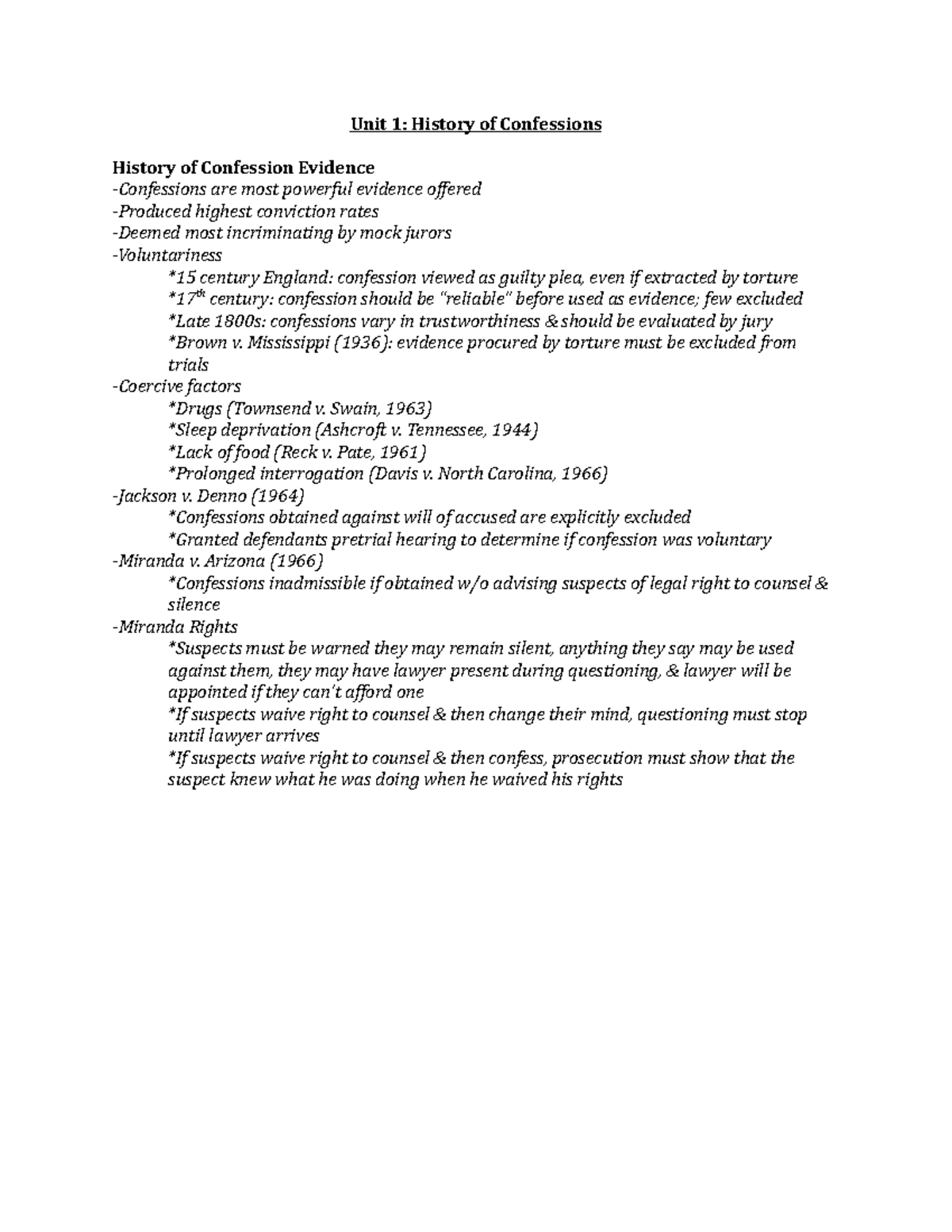 Unit 1 Lecture Notes - Unit 1: History of Confessions History of ...