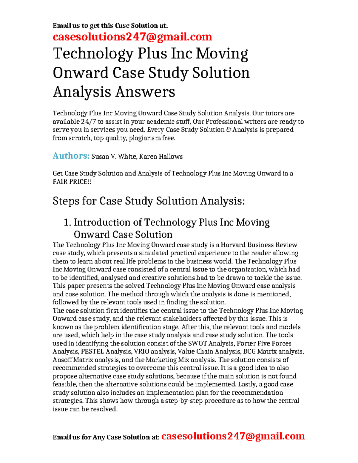 SOLUTION Technology Plus Inc Moving Onward - casesolutions247@gmail ...