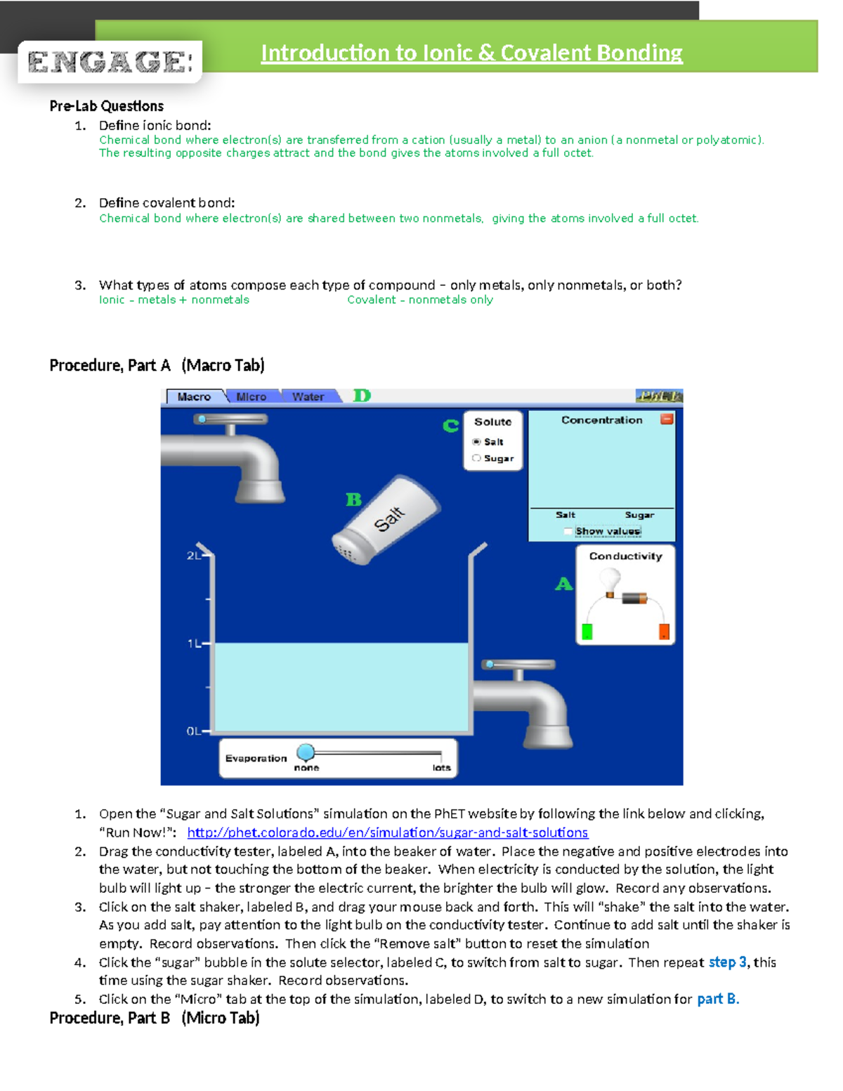 KEY - Introduction to Ionic & Covalent Bonding 2 - Pre-Lab Questions 1 ...