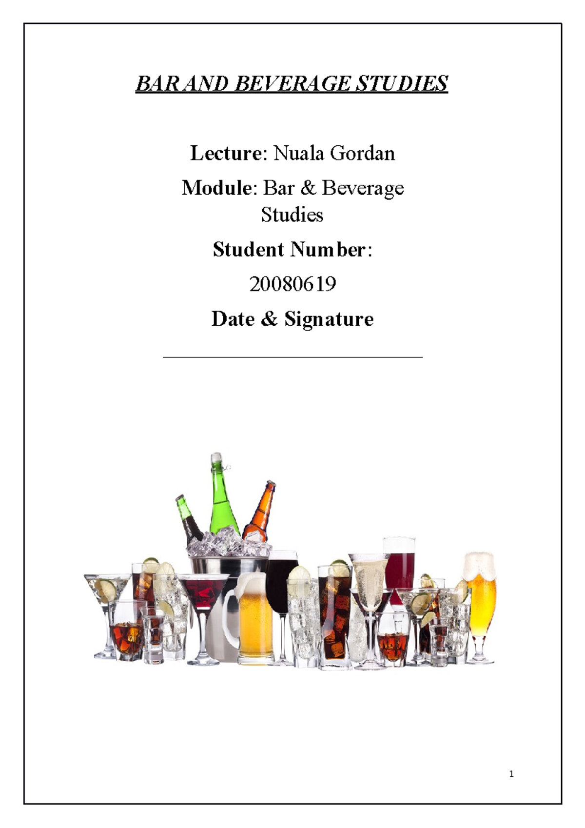 BAR AND Beverage Studies - BAR AND BEVERAGE STUDIES Lecture : Nuala ...