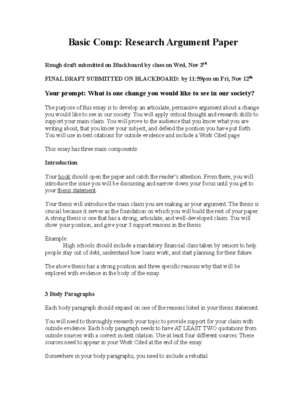 Basic Comp Argument Paper(1) - Basic Comp: Research Argument Paper ...