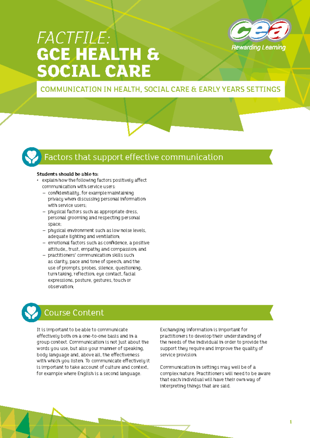 A2AS HSC Revised Support 18894 - FACTFILE: GCE HEALTH & SOCIAL CARE It ...