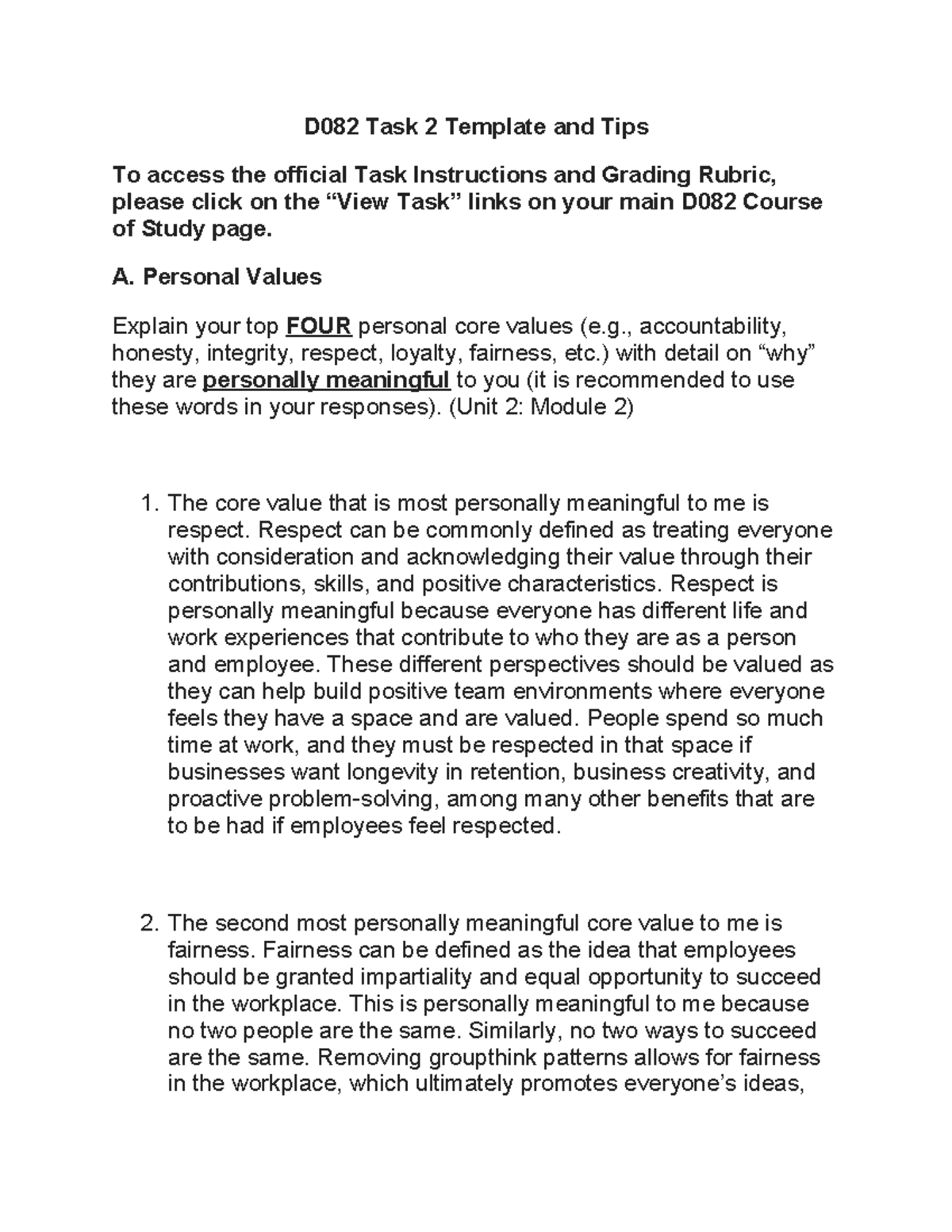 D082 Task 2 Template d082 - D082 Task 2 Template and Tips To access the official Task ...