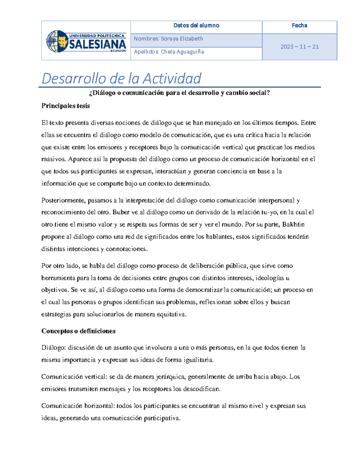 Chela Soraya Com Cam Social U2T2 - Datos del alumno Fecha Nombres ...