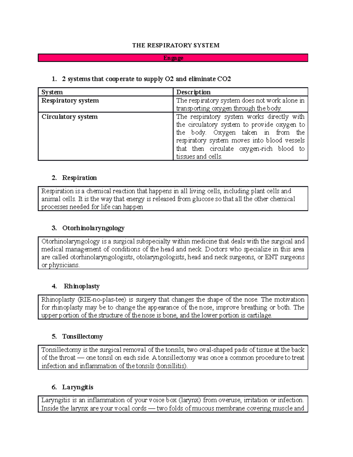 Module 10- Respiratory System - Dentistry - UBian - Studocu