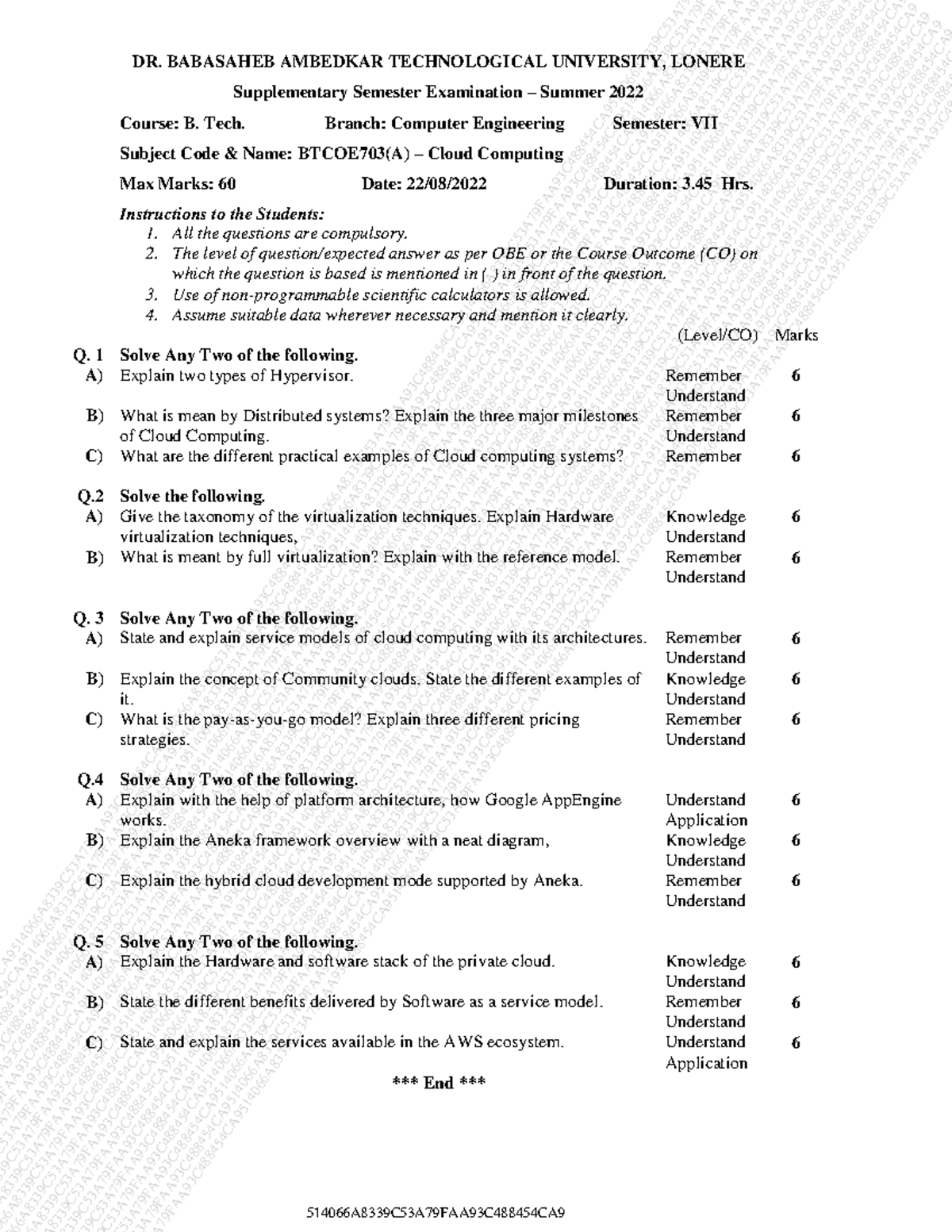 Cloud computing - DR. BABASAHEB AMBEDKAR TECHNOLOGICAL UNIVERSITY ...