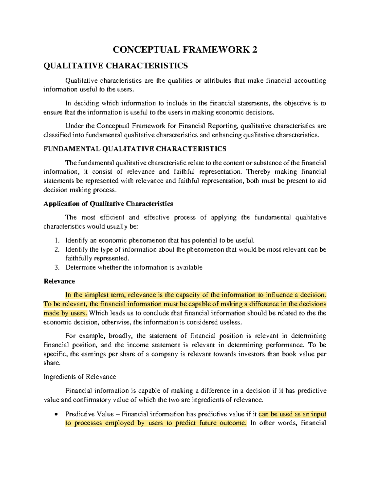 Conceptual Framework Module 2 - CONCEPTUAL FRAMEWORK 2 QUALITATIVE ...