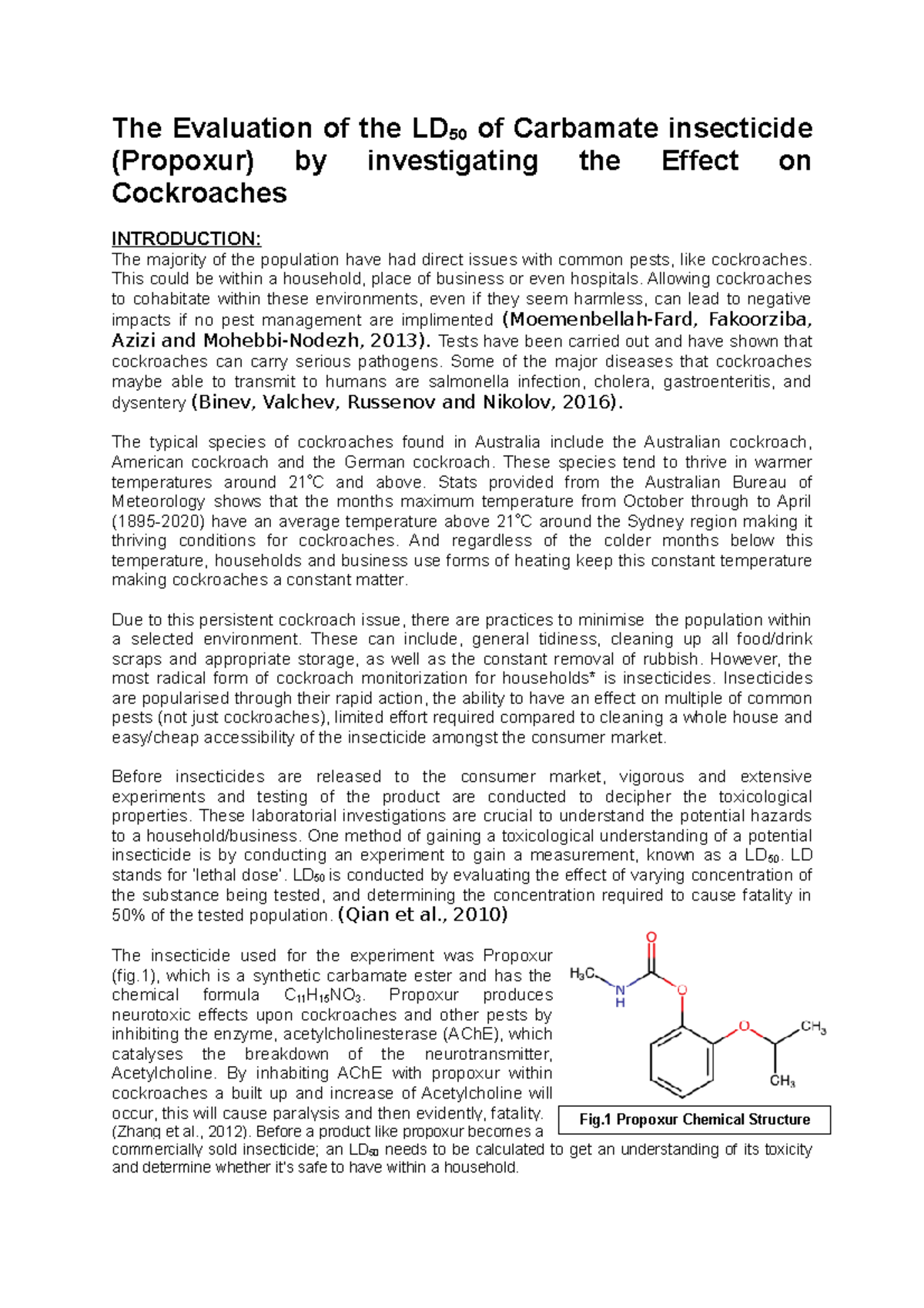 Pharmacology Report - Grade: B+ - The Evaluation of the LD 50 of ...