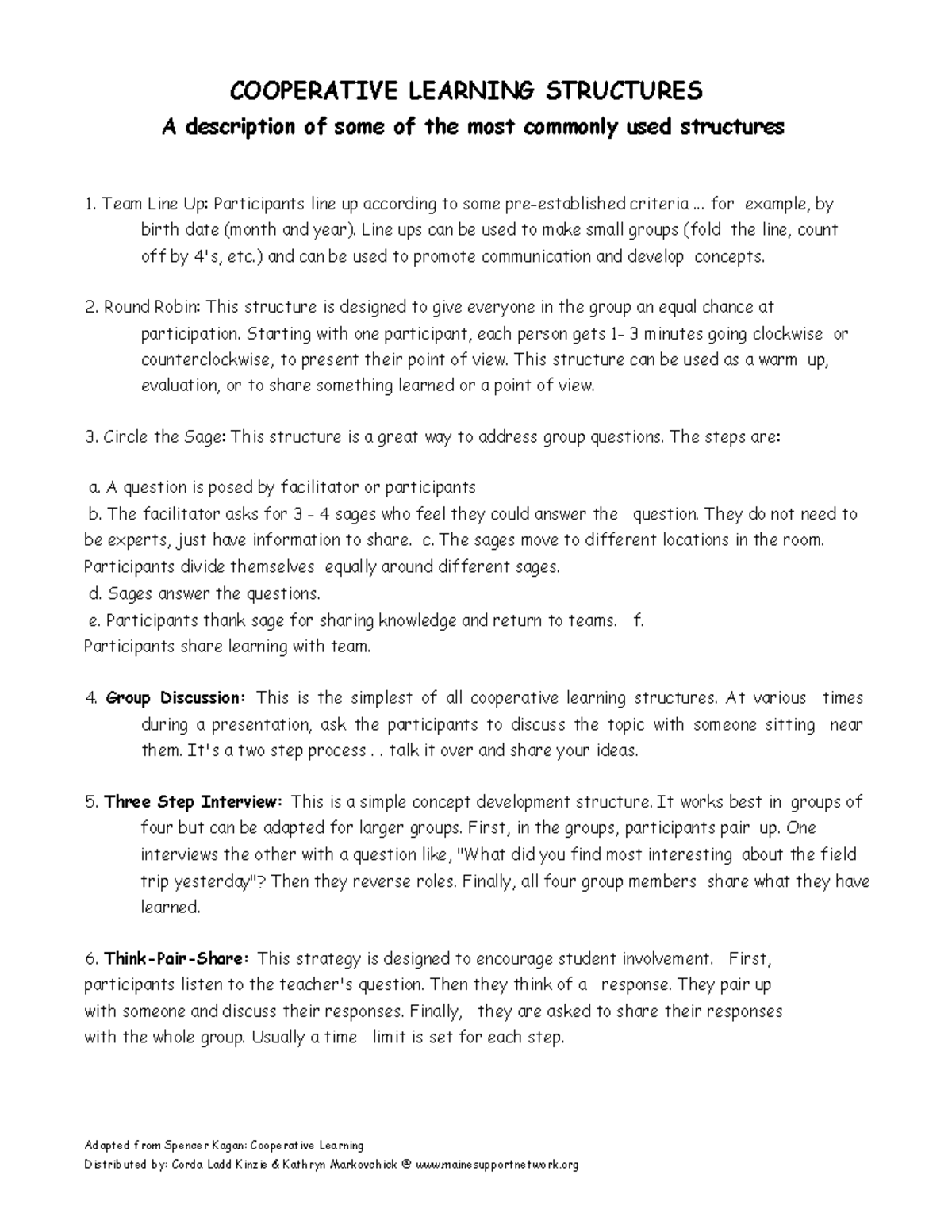 Kagan-cl-structures - for reference - COOPERATIVE LEARNING STRUCTURES A ...