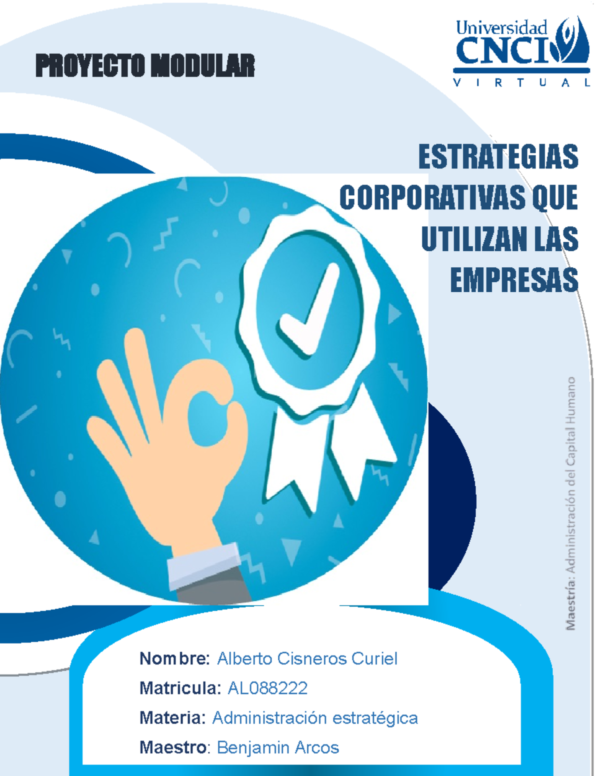 Proyecto Modular - Calidad y control estadístico de la calidad - PROYECTO MODULAR ESTRATEGIAS ...