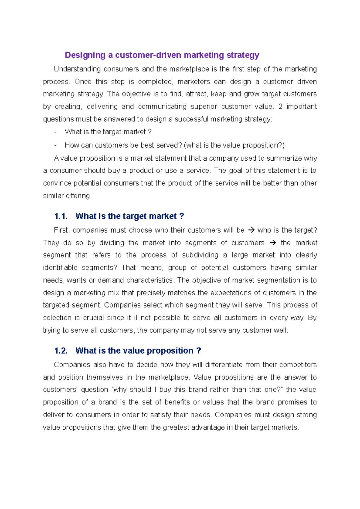 Designing a customer - Designing a customer-driven marketing strategy ...