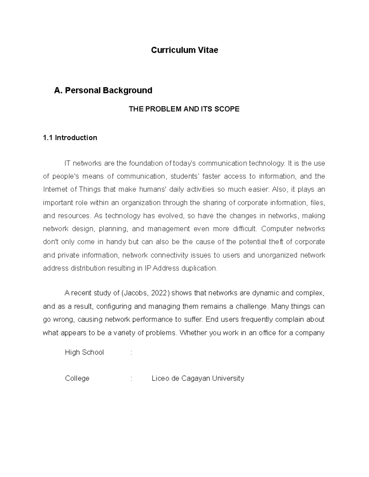 South- Waves- Hotel - Lectures - A. Personal Background THE PROBLEM AND ...