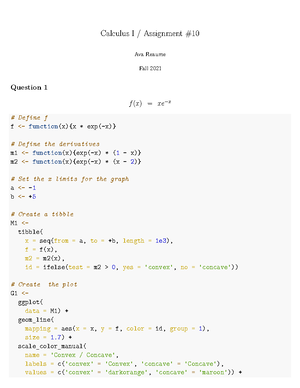 Assignment 12 - Calculus homework example - Calculus I / Assignment Ava ...