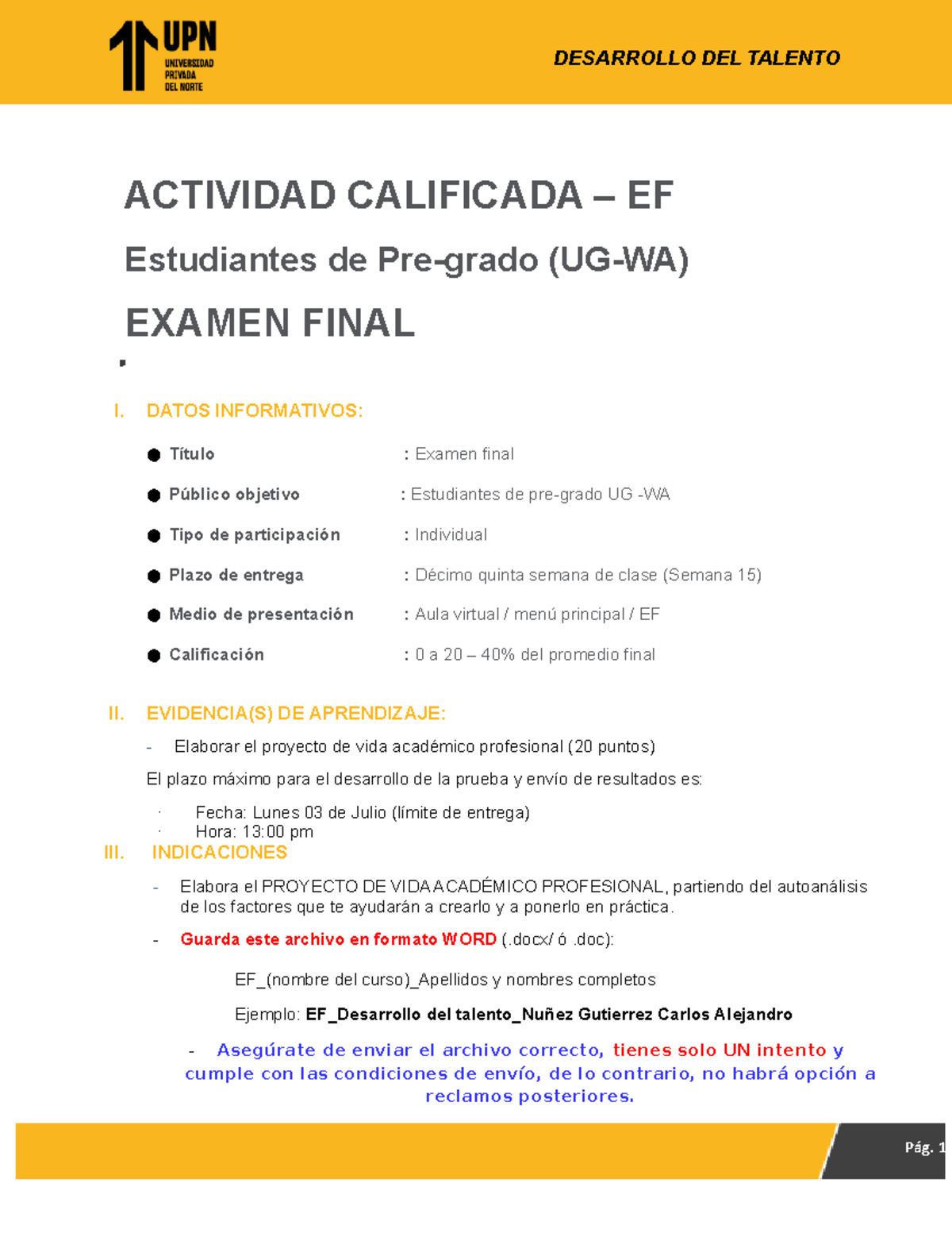 EF Desarrollo DEL Talento Huaraca Ignacio Yadira Nicol - ACTIVIDAD ...