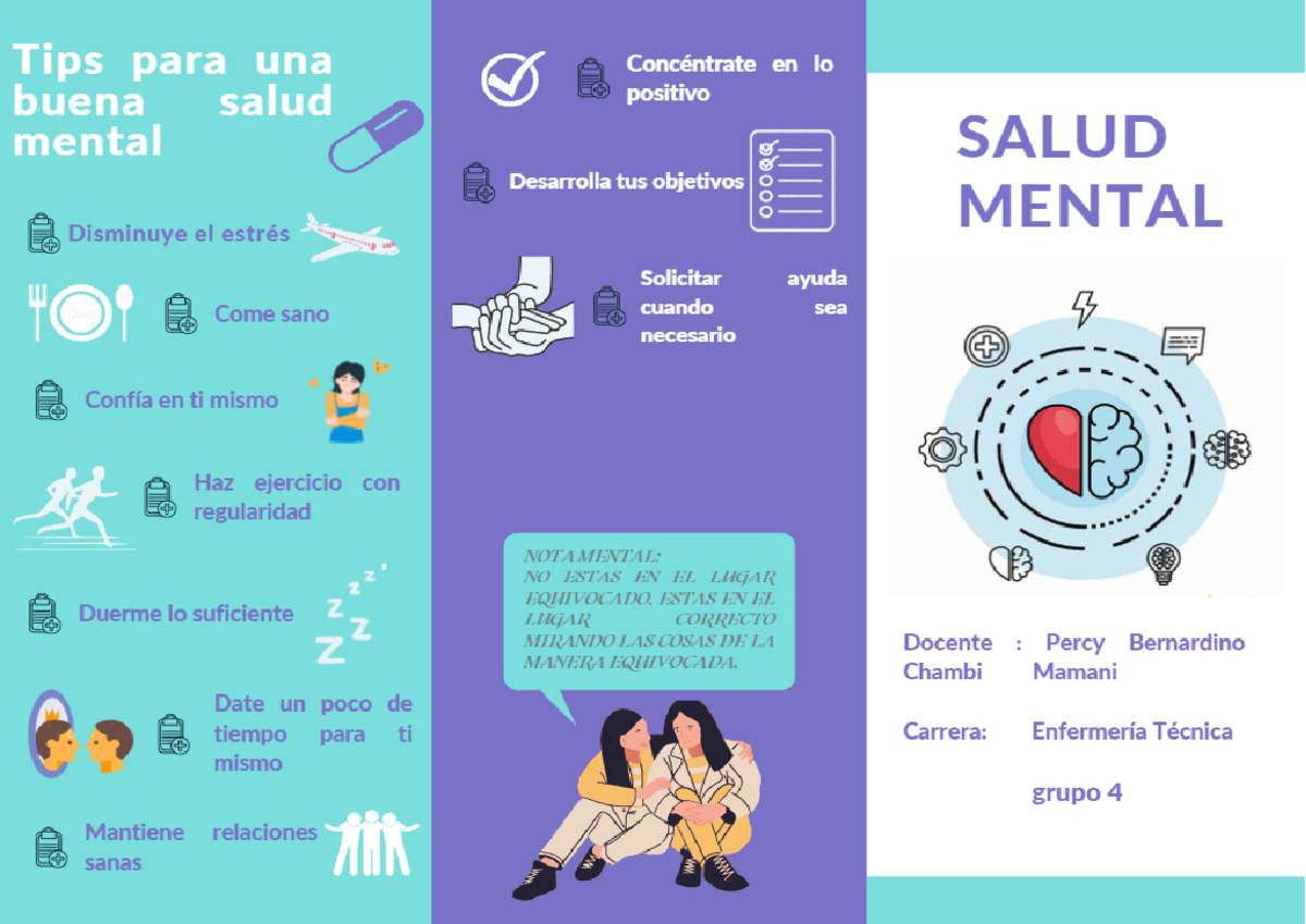 Triptico - Salud Mental - Enfermería En Salud Ocupacional - Studocu