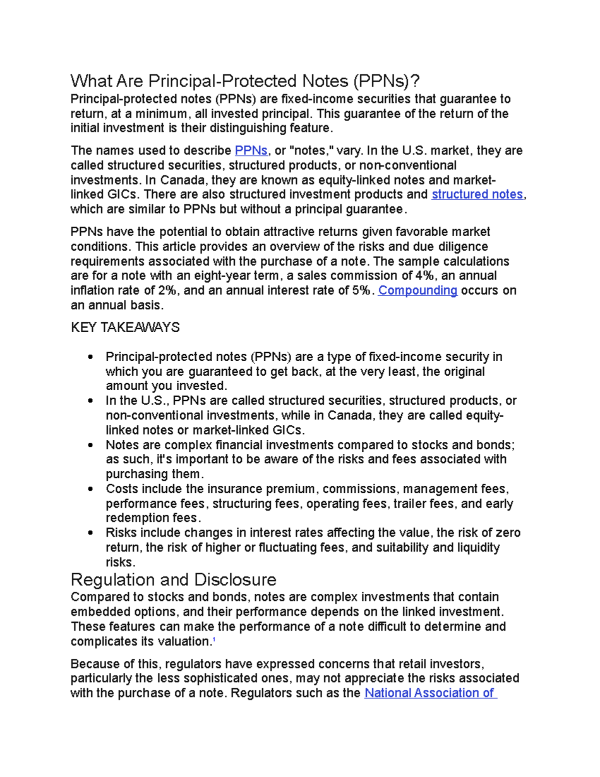 Notes on Investing - What Are Principal-Protected Notes (PPNs ...