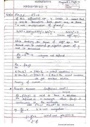Tutorial-6 - BITS, PILANI - K. K. BIRLA GOA CAMPUS MATH- III Tutorial - 5 1 Find the general ...