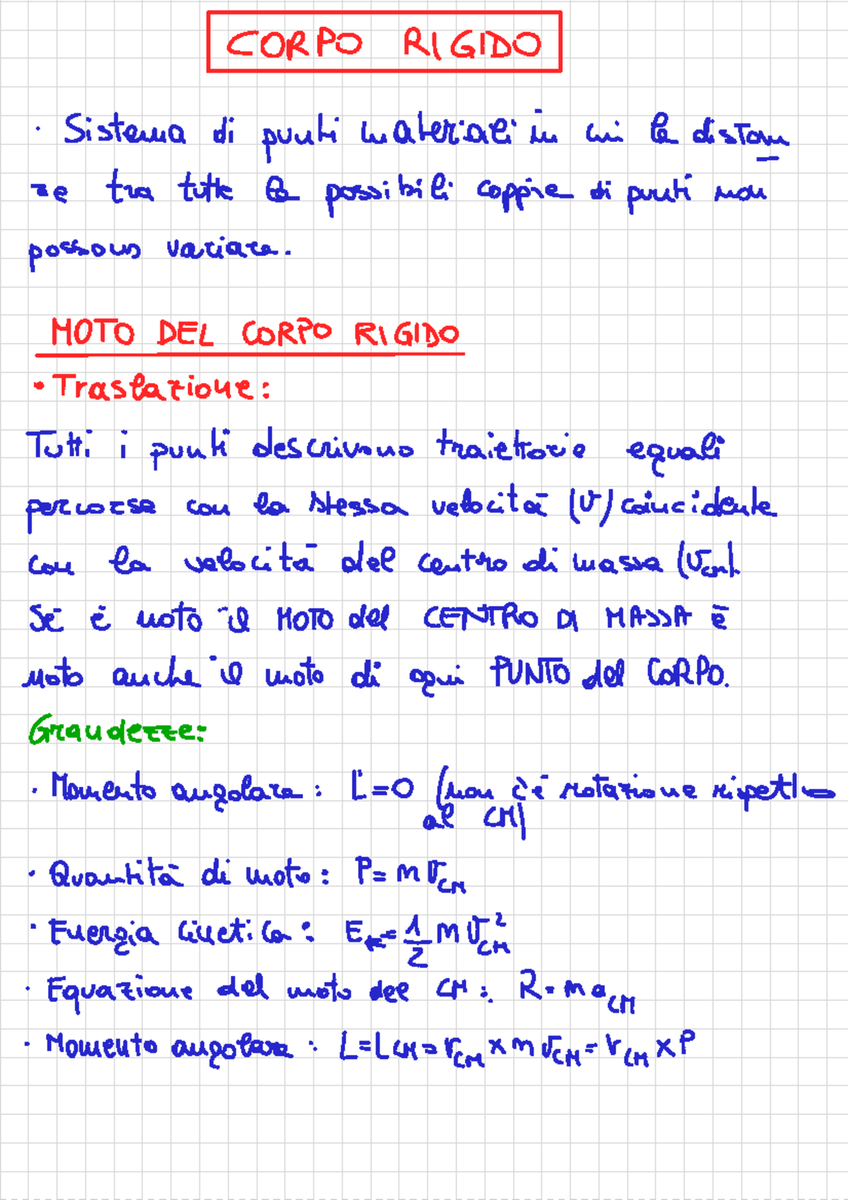 Formulario - Corpo Rigido - a.a. 2015/2016 - Fisica I - Studocu