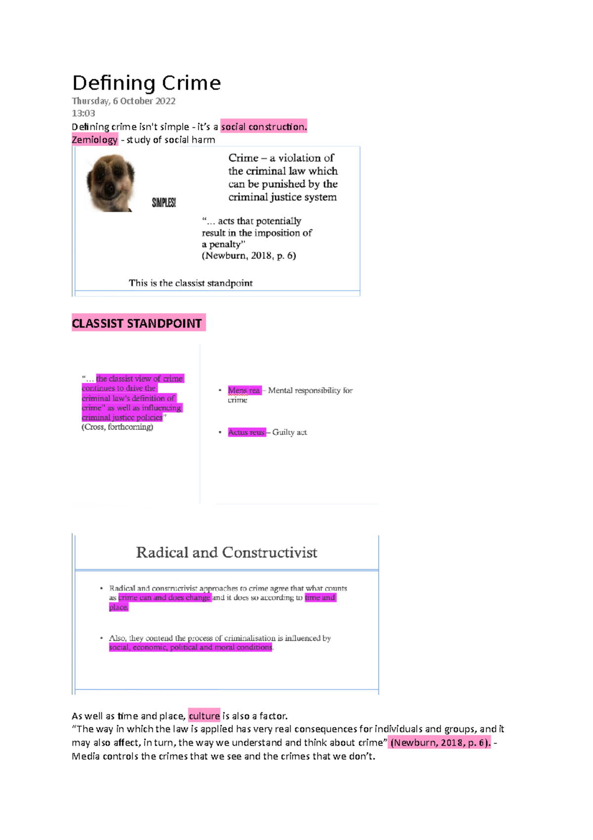 Defining Crime - Defining Crime Thursday, 6 October 2022 13: Defining ...