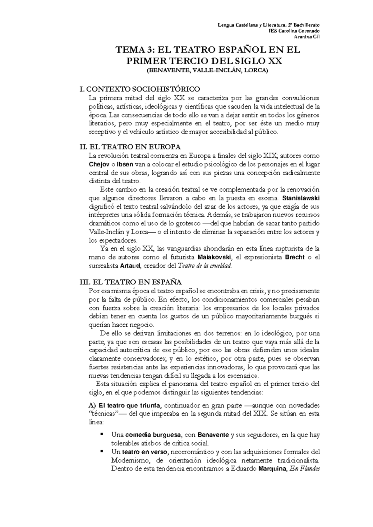 03 TEMA El teatro español en el primer tercio del siglo XX - IES ...