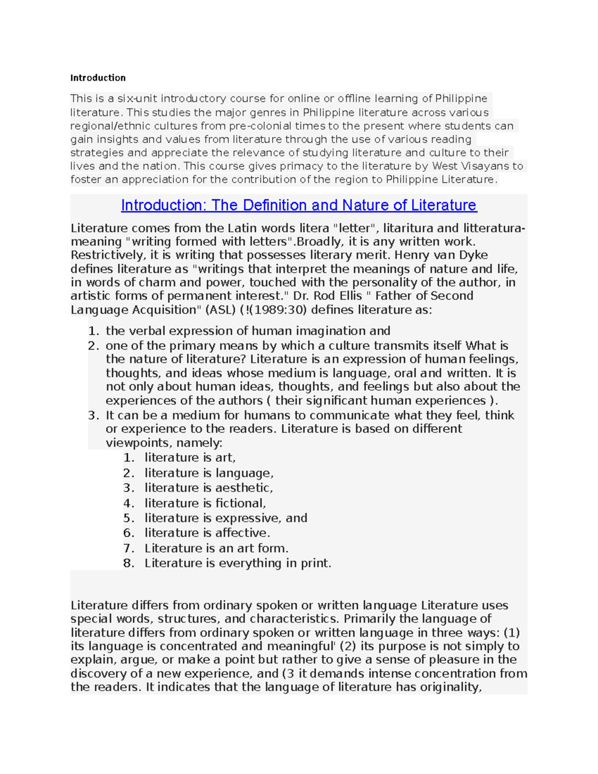 PLIT 42 NOTES asdfghjkl zxcvbnm qwertyuiop - Introduction This is a six ...