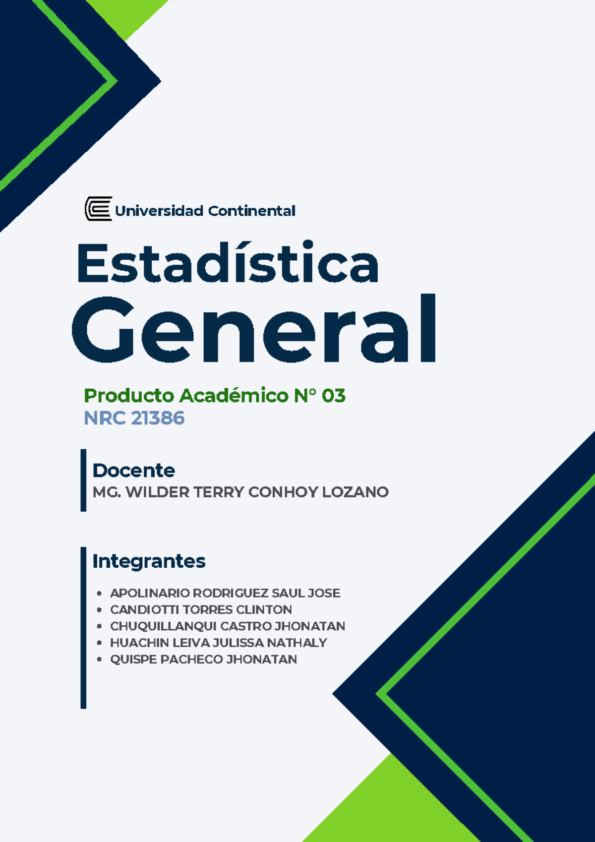 Producto Académico N 03 - Estadística General - General Estadística Universidad Continental MG ...