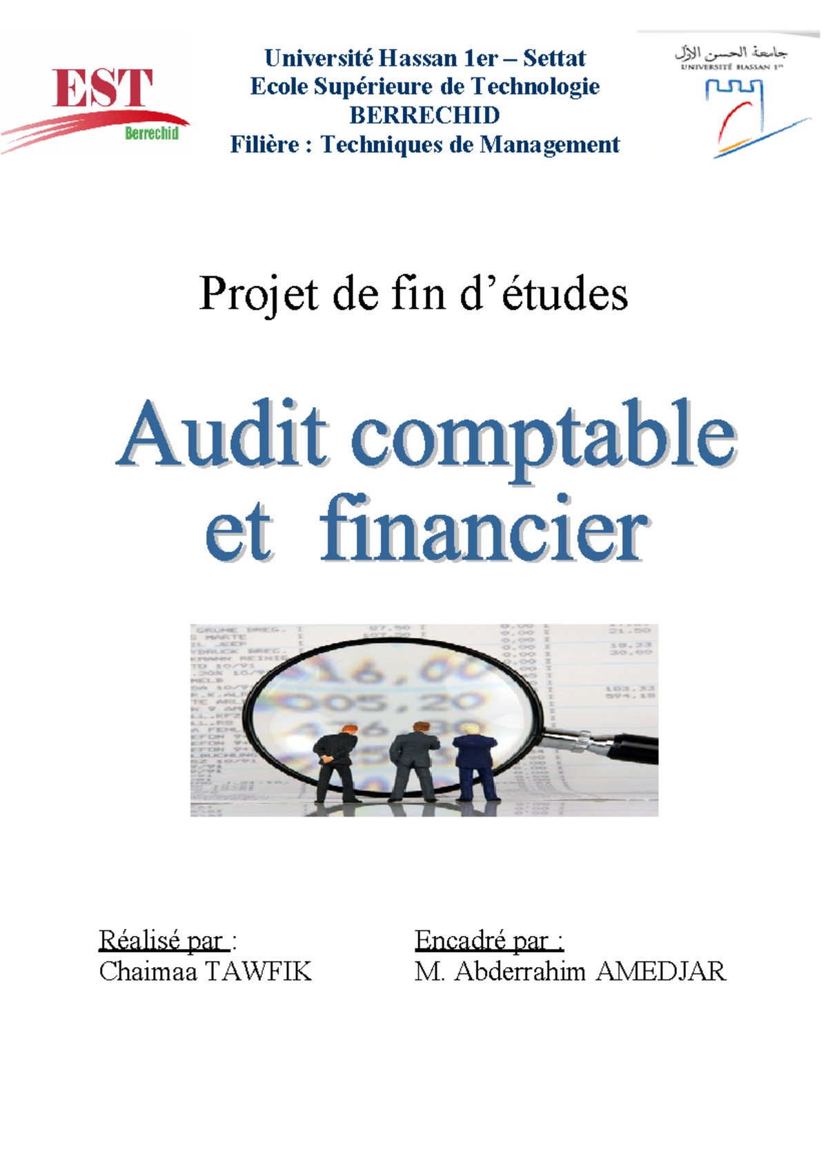 audit comptable - Projet de fin d’études Réalisé par : Encadré par ...