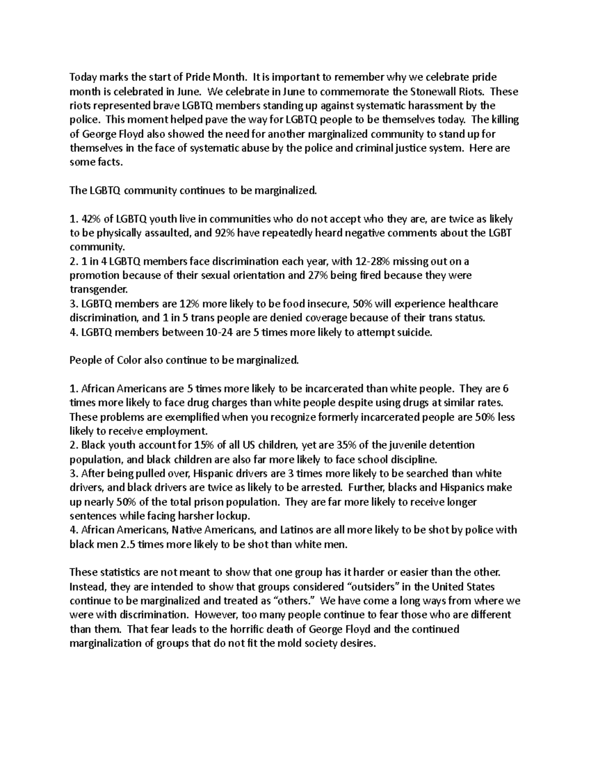 Pride Post - Writing prompt - Today marks the start of Pride Month. It ...