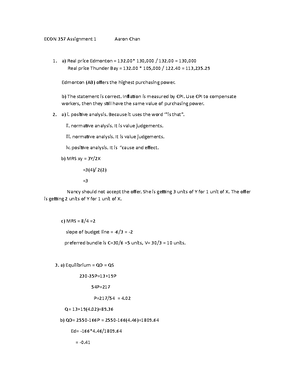 ECON 357v2 Assignment 2B Dec2018 - ECON 357 Assignment 2 (Version B ...