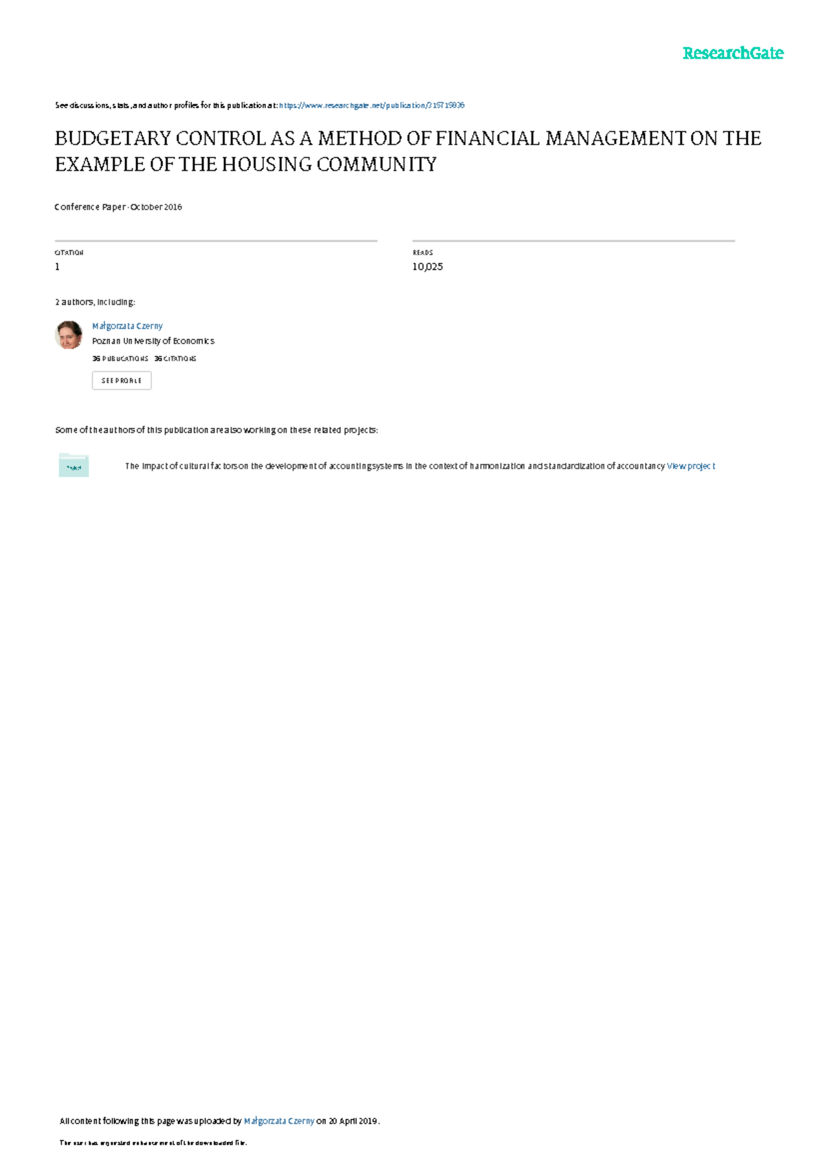 Juras Budgetary Control On The Example Of The Residental 2018 - See ...