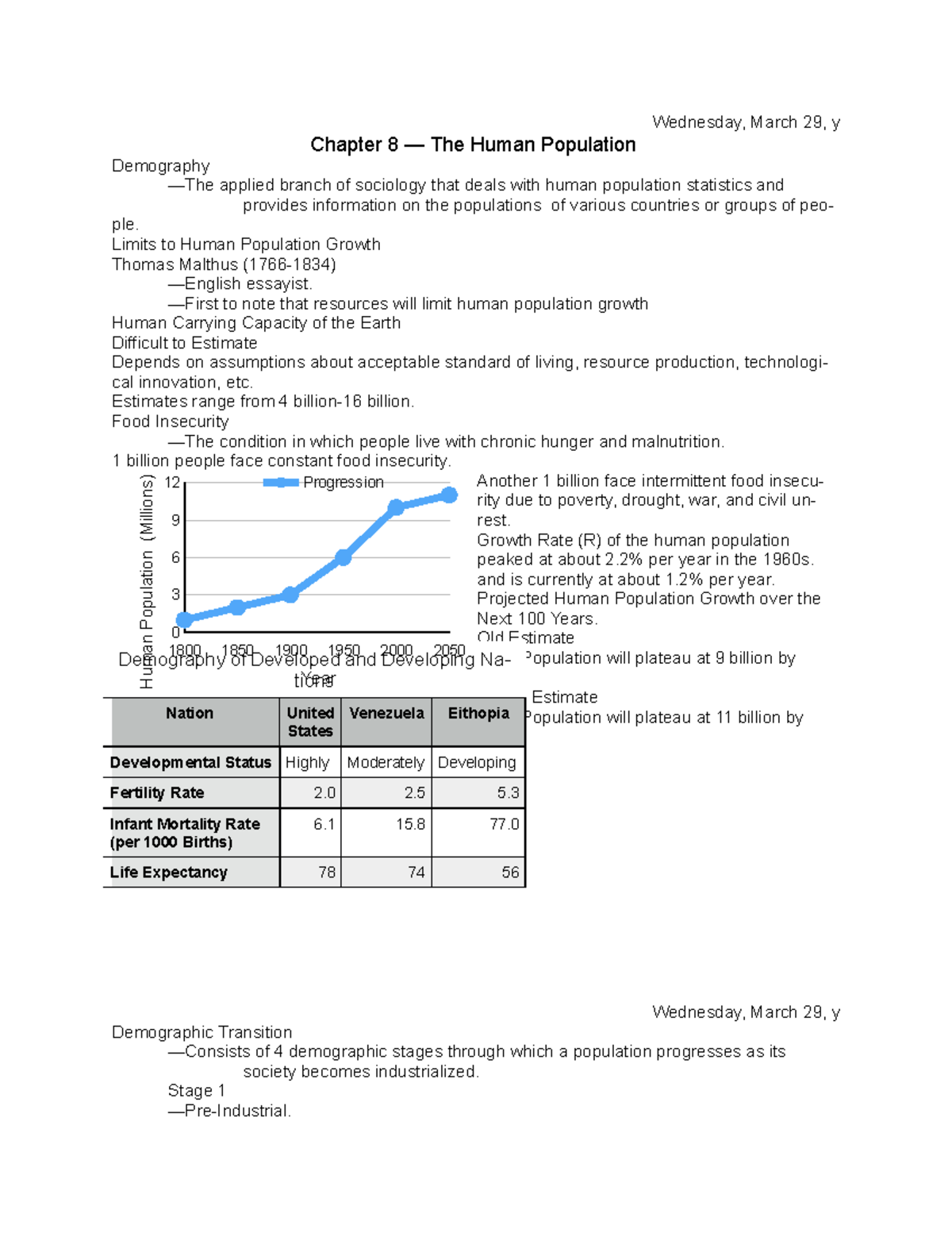 Biology Notes Chapter 8 - Wednesday, March 29, y Chapter 8 — The Human ...