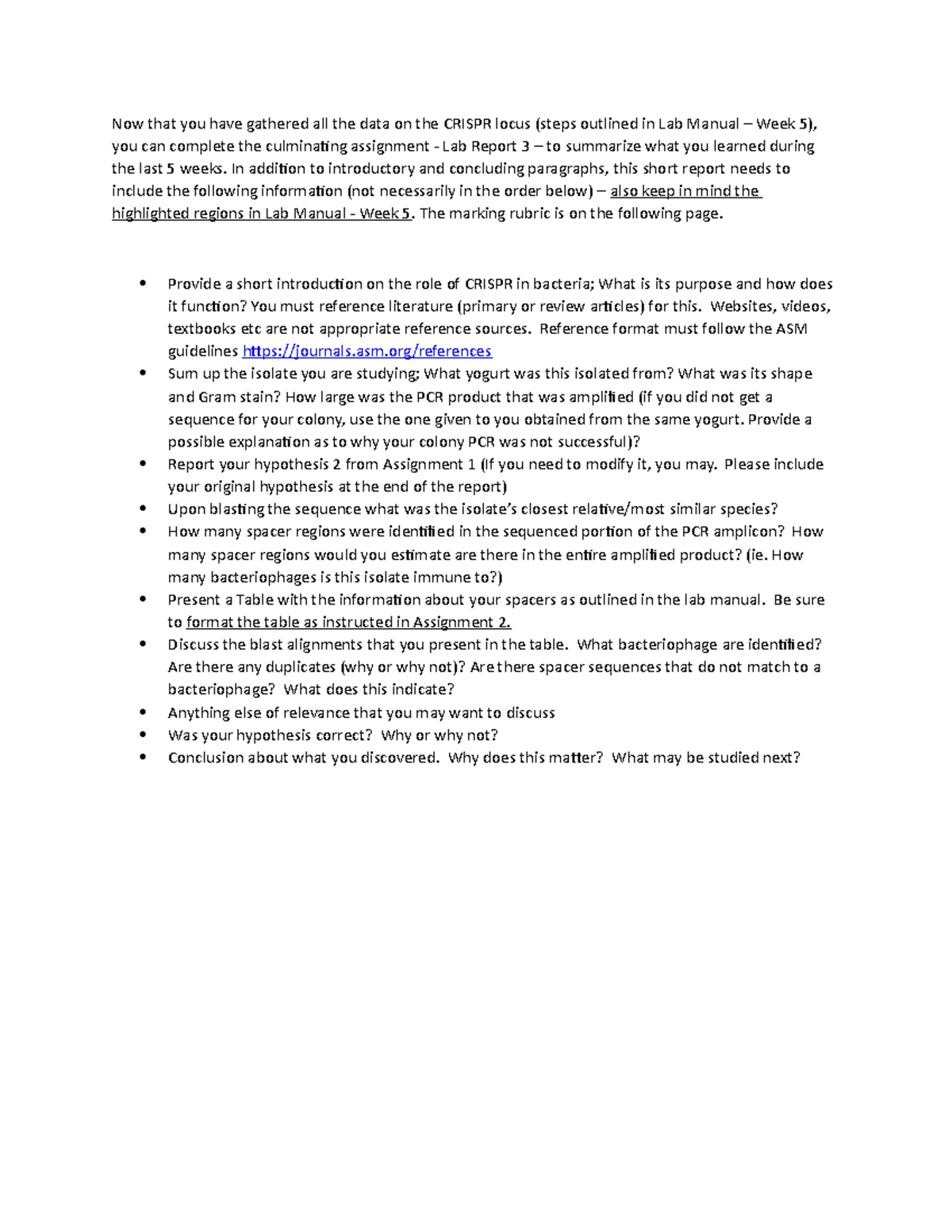 Lab Report 3 v2 F22 - Now that you have gathered all the data on the CRISPR locus (steps ...