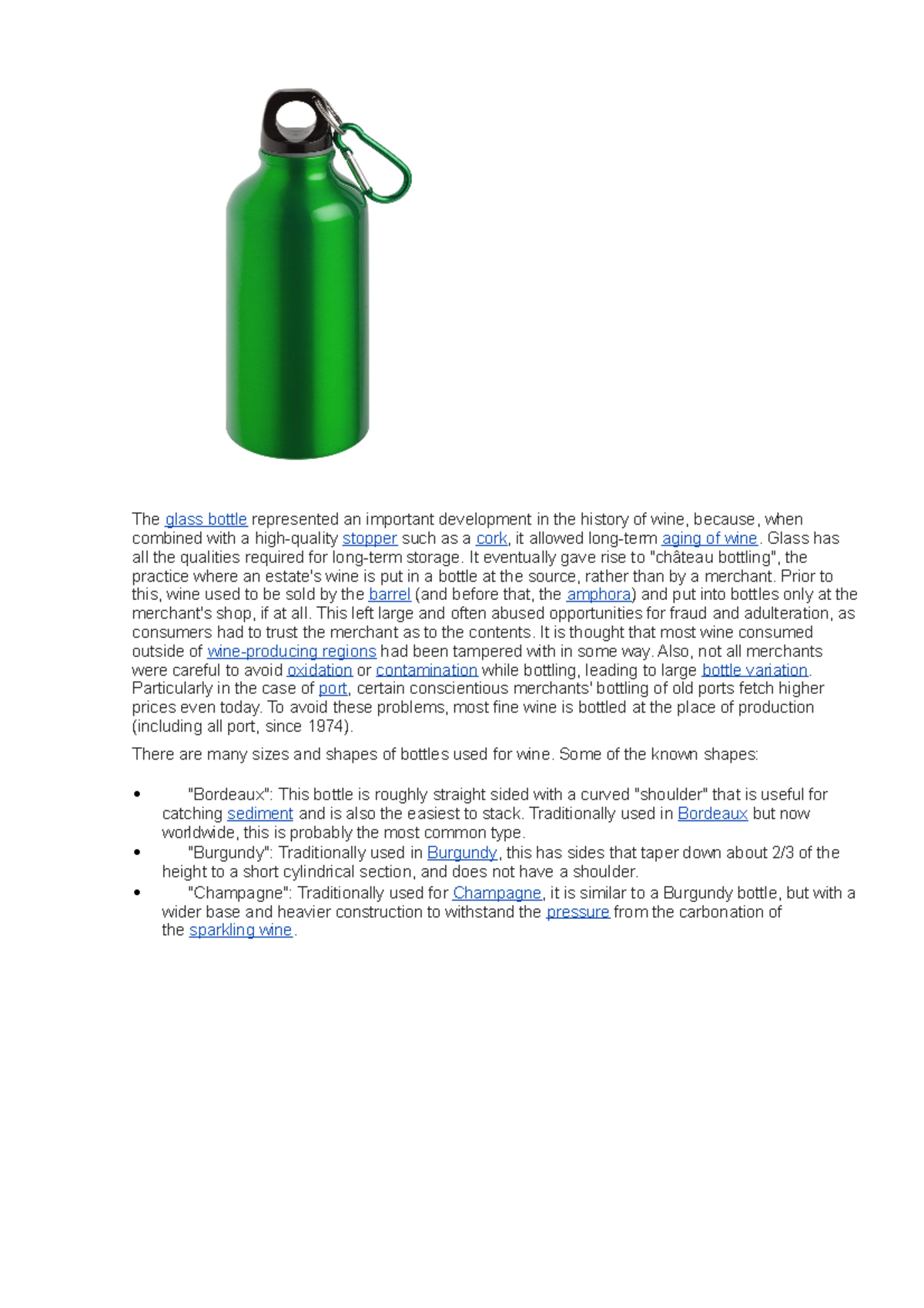 Bot - Bot - The glass bottle represented an important development in ...
