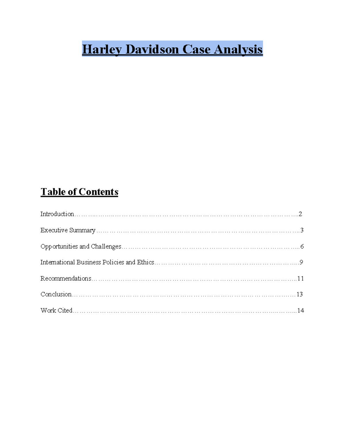 Harley Davidson Case study - Harley Davidson Case Analysis - Studocu