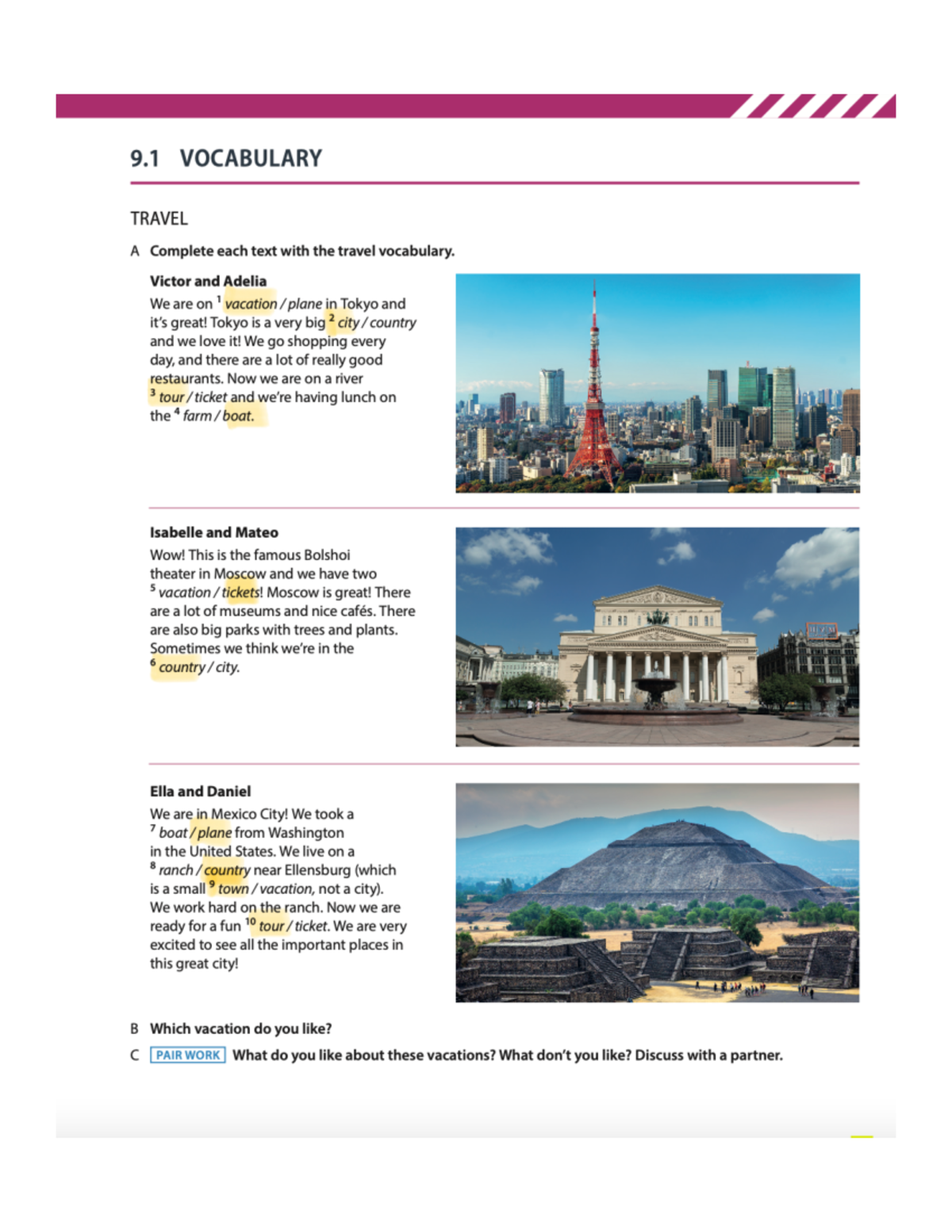 BUS 2.0 Level 1 Lesson Plan 9 Handout 1 - Mi mundo en otra lengua ...
