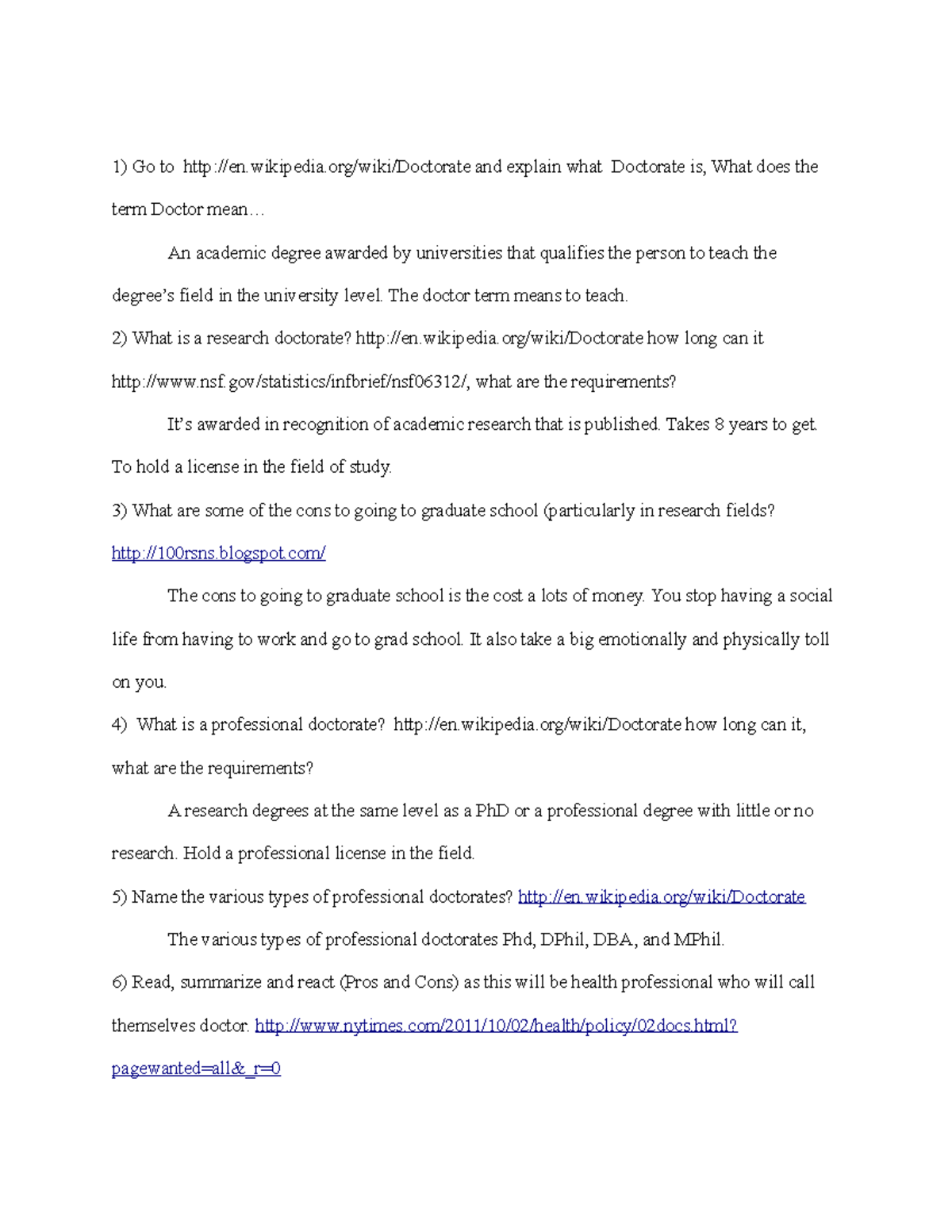 Homework 1 - Assignment on Doctorate. - Go to en.wikipedia/wiki ...