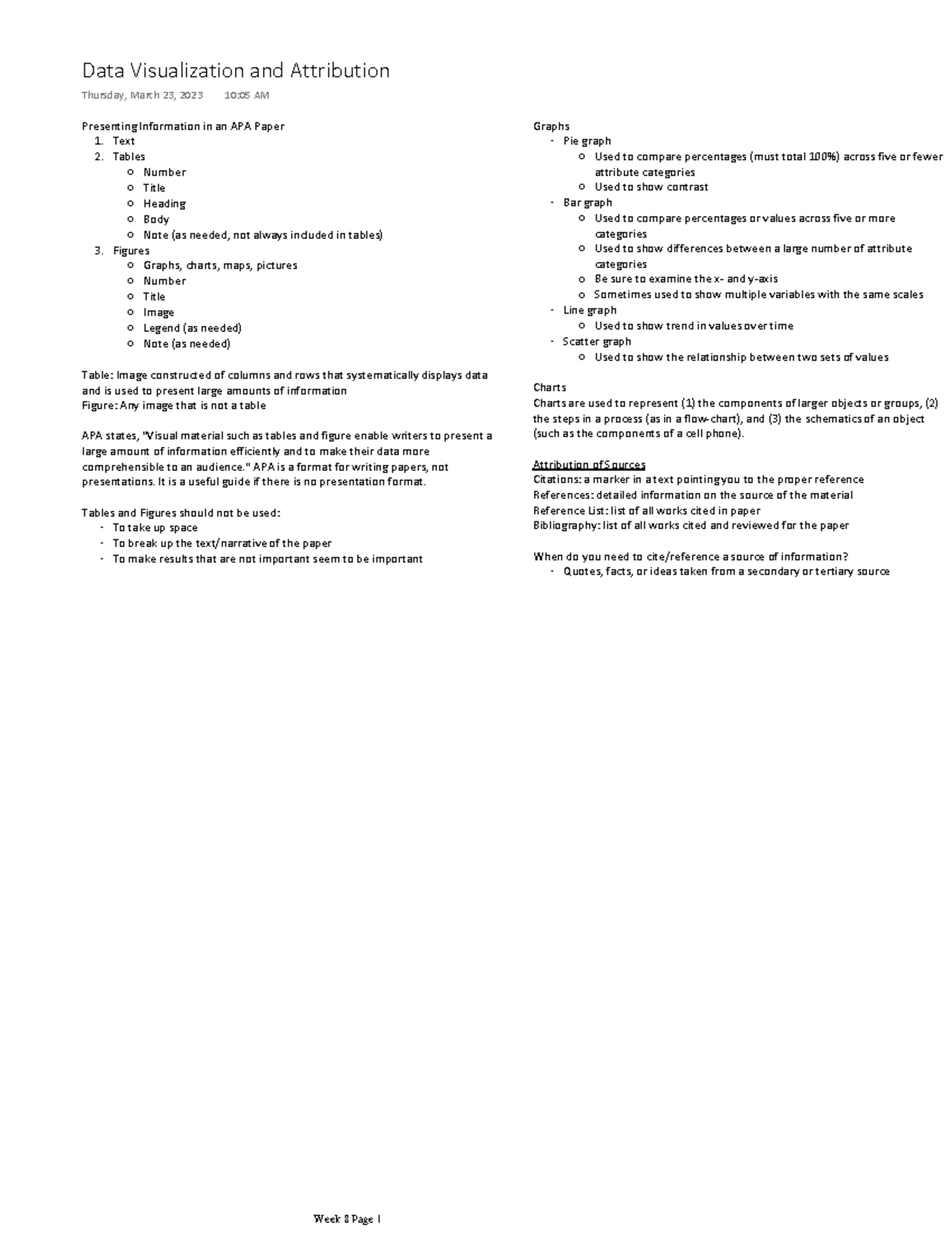 Data Visualization and Attribution - Presenting Information in an APA ...