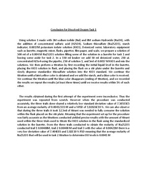 Chemistry PH lab conclusion - Conclusion Two experiments were conducted ...