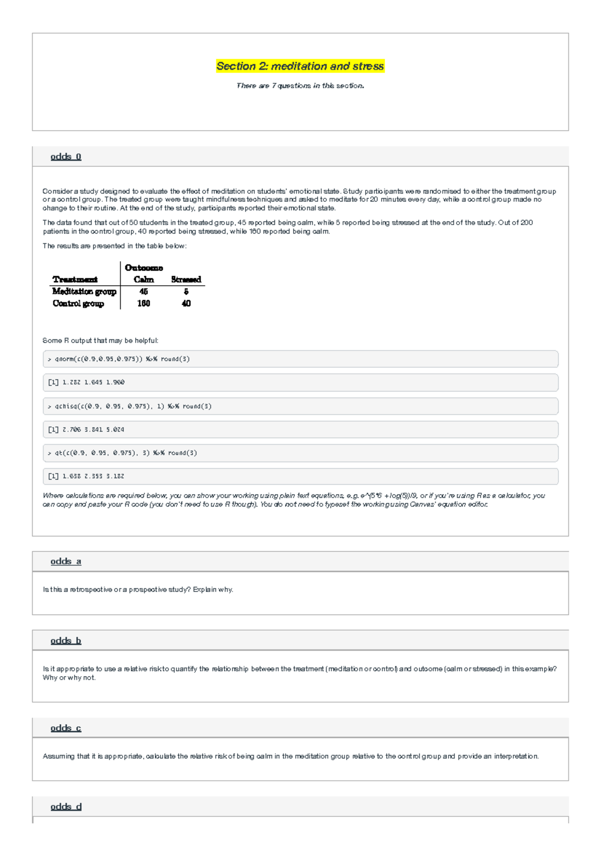2020 exam excerpt - exam practice - Section 2: meditation and stress ...