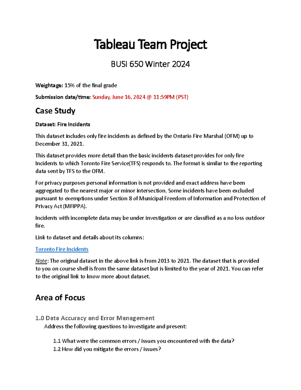 Tableau Team Project Guideline - Tableau Team Project BUSI 650 Winter ...