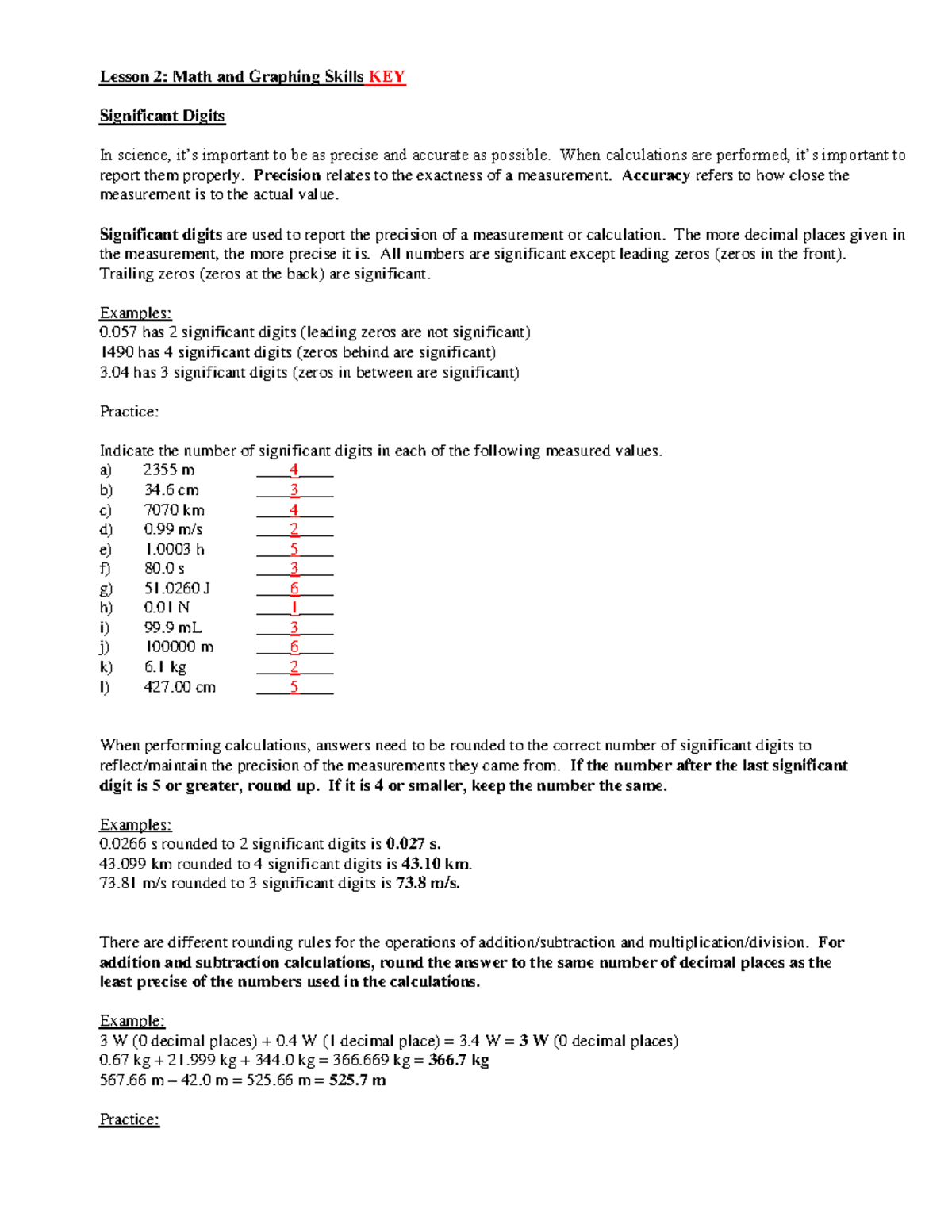 2 Math Skills in booklet - Studocu